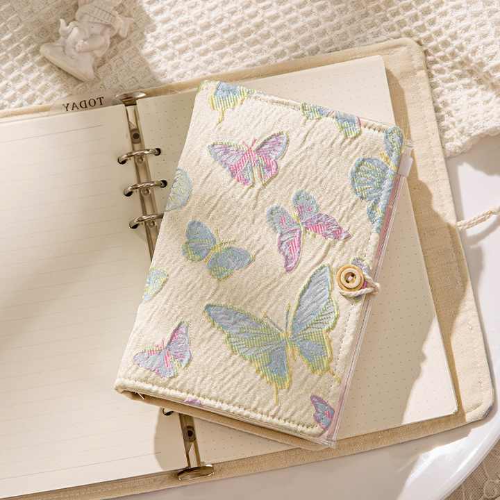 A6 Loose Leaf Fabric Handwritten Ledger Notebook Cute Notebook Simple ...
