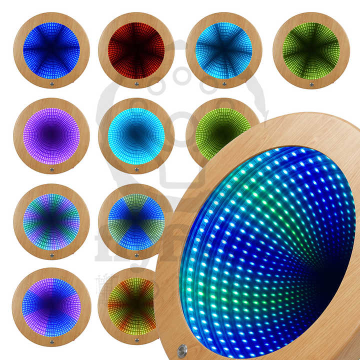 Flyfirm Wooden Frame Infinity Mirror Sensory Light - Interactive LED ...