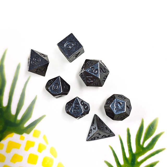 Factory 7-Piece Polyhedral Mini 6mm DND Metal Dice Set D20 & Round ...