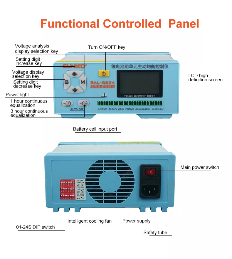 Active Balancer Sunkko BAL-8624 2S~24S 8A Battery Voltage Analyzer Balancer Products from Hunan ...