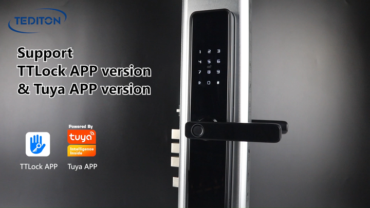 Tediton Negro Chapa Puerta Principal - Cerradura Inteligente