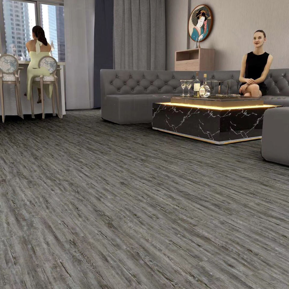 Wood Texture Fireproof PVC Laminate Flooring Interlock SPC Flooring ...