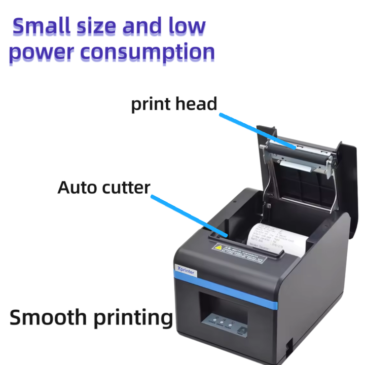 80mm Easy Operation POS Thermal Receipt Printer for Restaurants 3 Inch ...