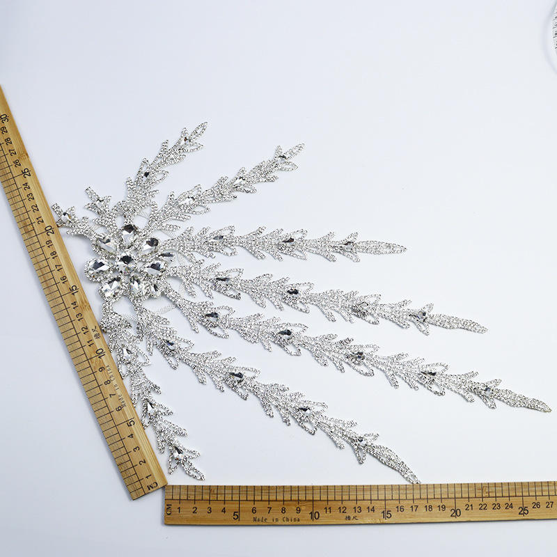 New Fashion Custom Rhinestone Applique Shiny Flower Design Patch for ...
