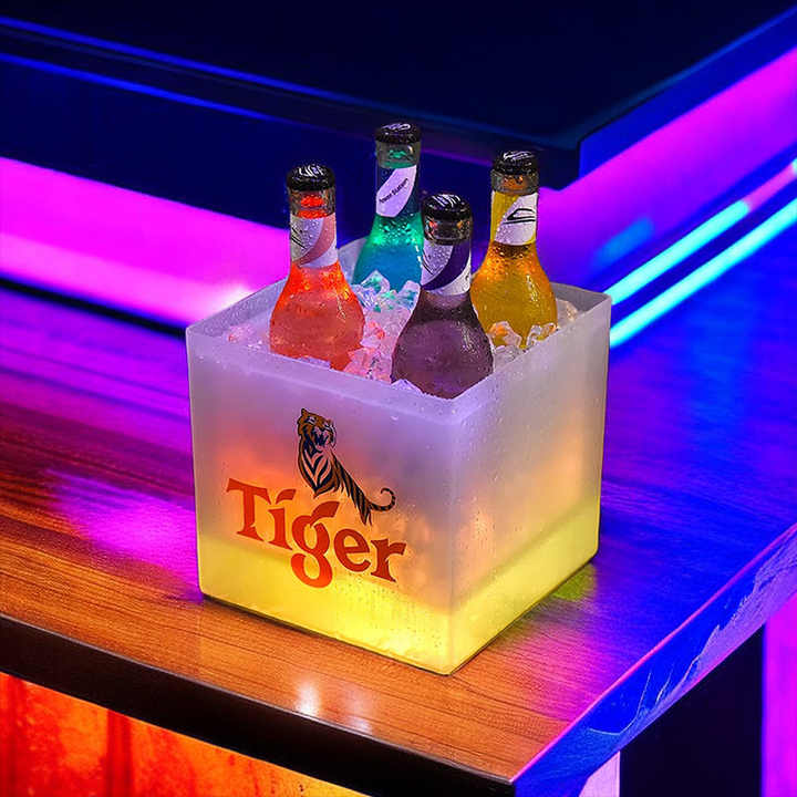 LED Ice Bucket for Champagne Wine Square Ice Bucket Drinks Beer Bucket ...