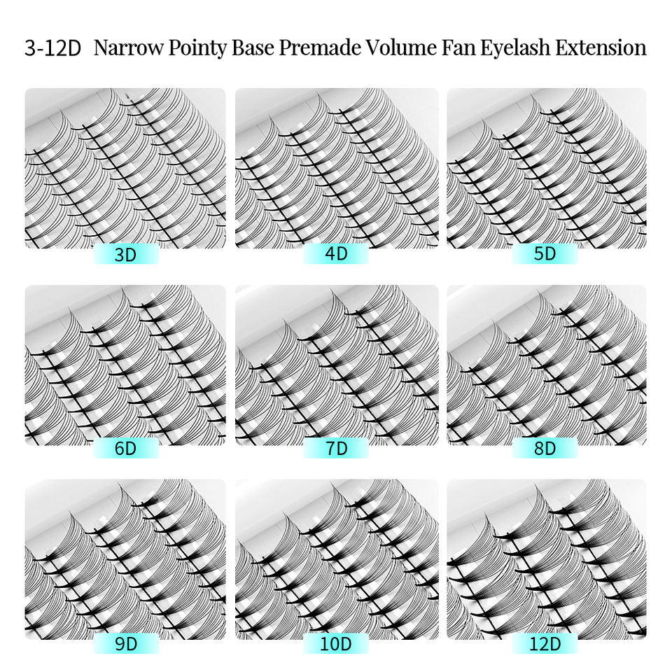 Wholesale Pointy Base Narrow Fan 12d Handmade Narrow Fan Eyelashes ...