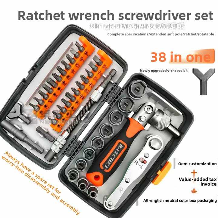 38pc Precision Ratchet Screwdriver Bit Set Customizable OEM Hand Tool ...