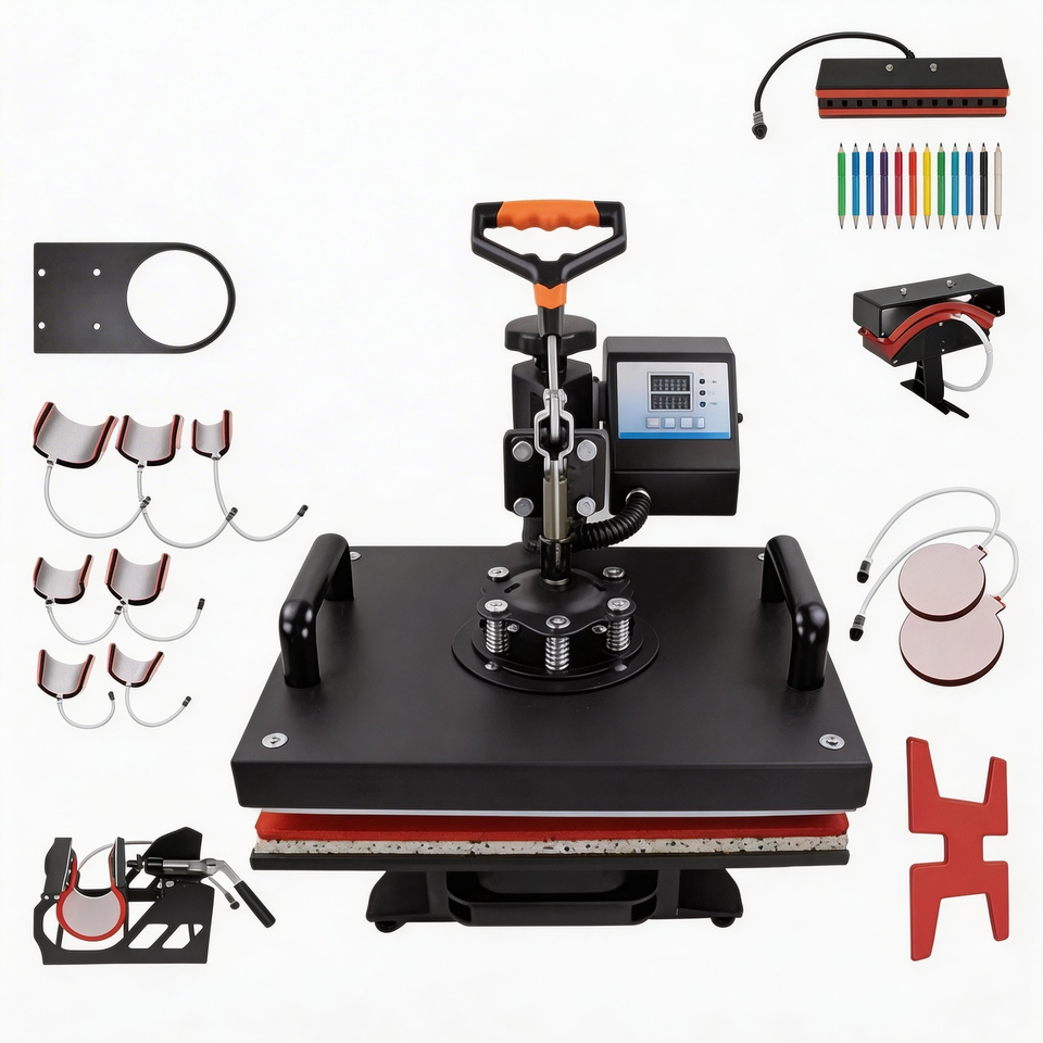 29*38cm 6-in-1 Combo Heat Press Machine Multifunction Sublimation Press ...