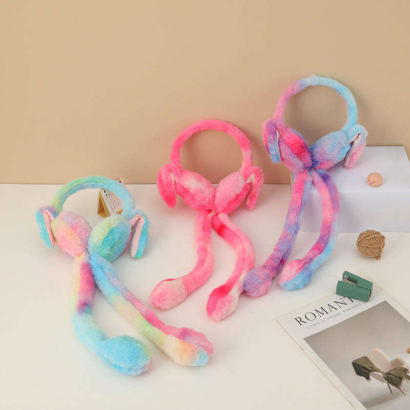 Personalized Moving Rabbit Ears - Warm Ear Muffs for Cold Weather
