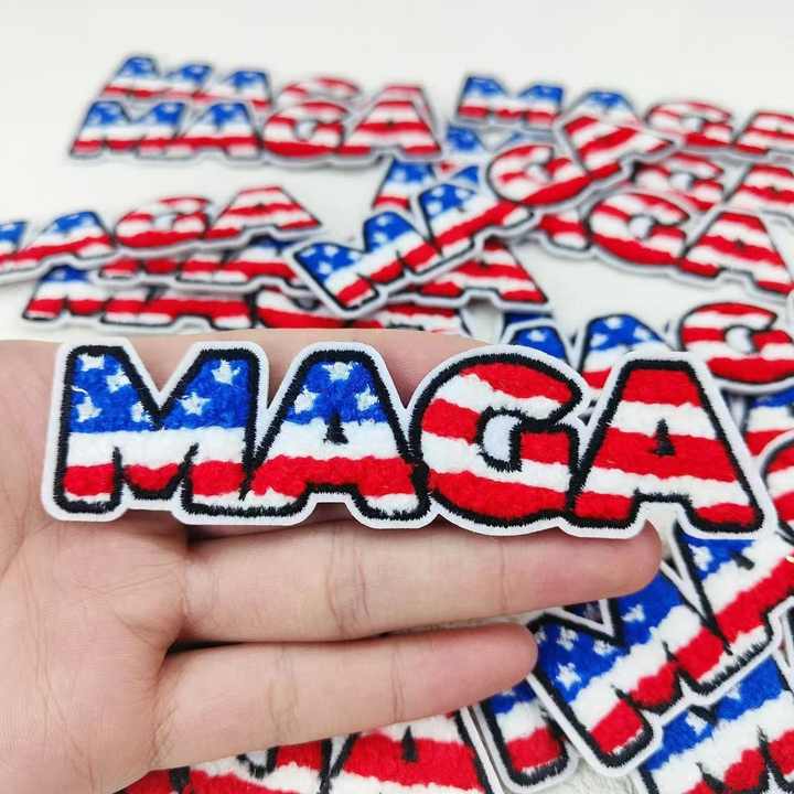 ZD Custom Ins Hot Sale MAGA Chenille Embroidered Patch US National Day ...