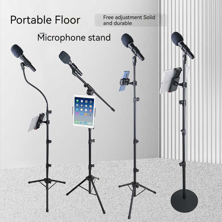 Professional Metal Microphone Floor Stand - Portable & Extendable