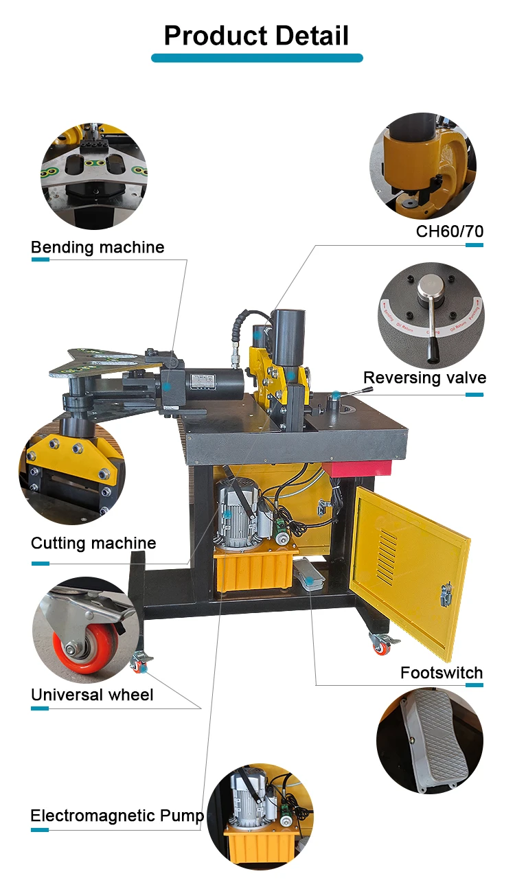 DHY-401 Four-in-one hydraulic busbar cutting, punching and bending ...