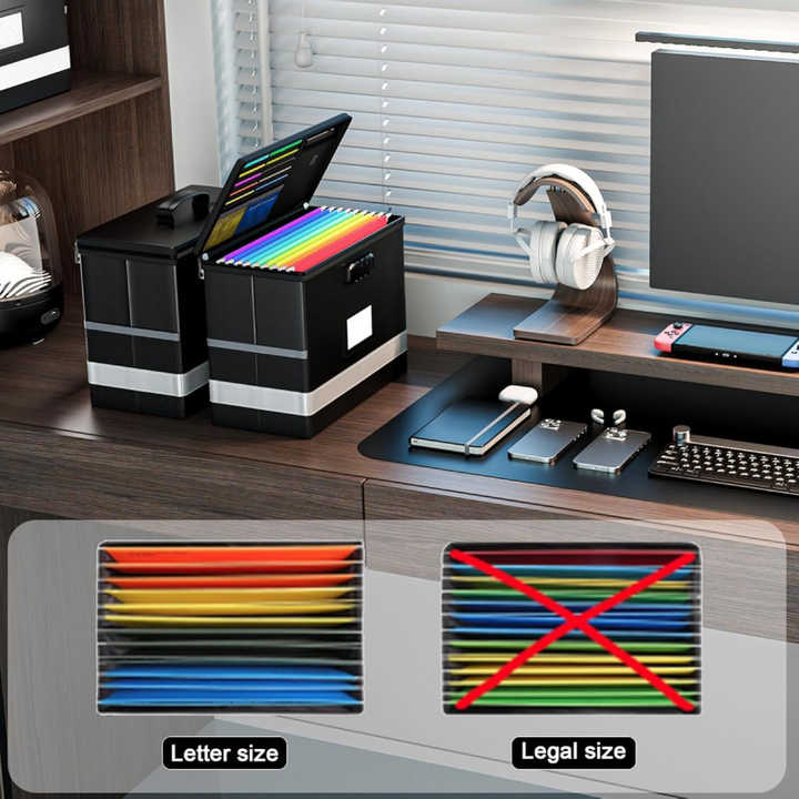 Portable File Safe Box Fireproof Document Box With Lock Waterproof ...