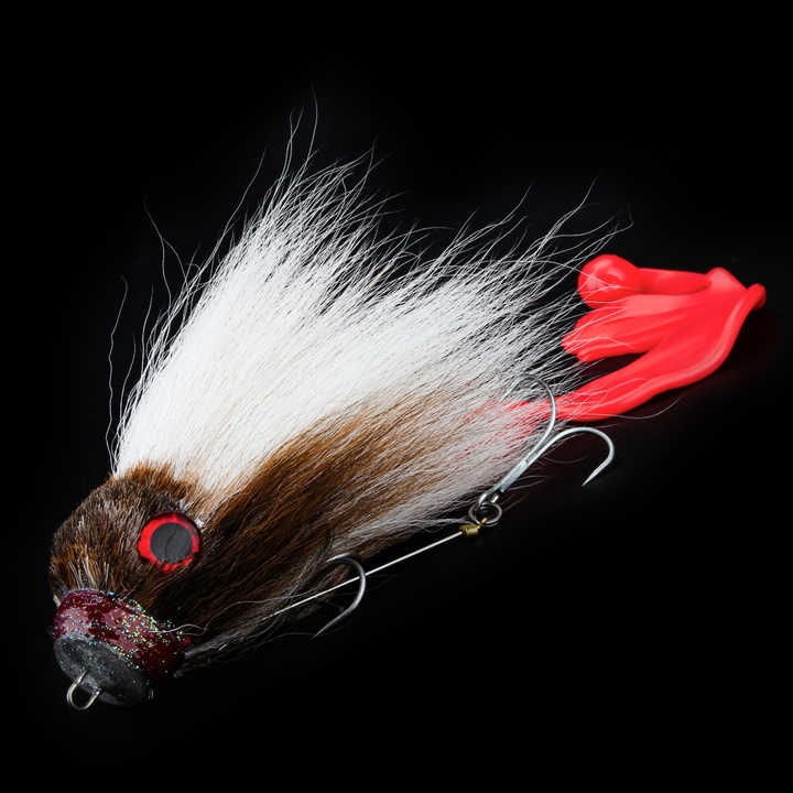 Spinpoler Fishing Lure 3D Eyes Mouse Bait Deer Hair Soft Curl Tail ...