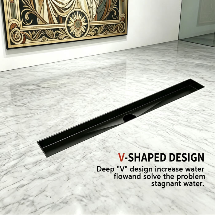 304 Stainless Steel Modern Linear Floor Drain V-Shape Fast Water ...