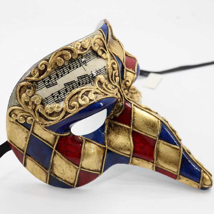Masquerade Long Nose Music Notes flame shape crack Halloween party Mask ...