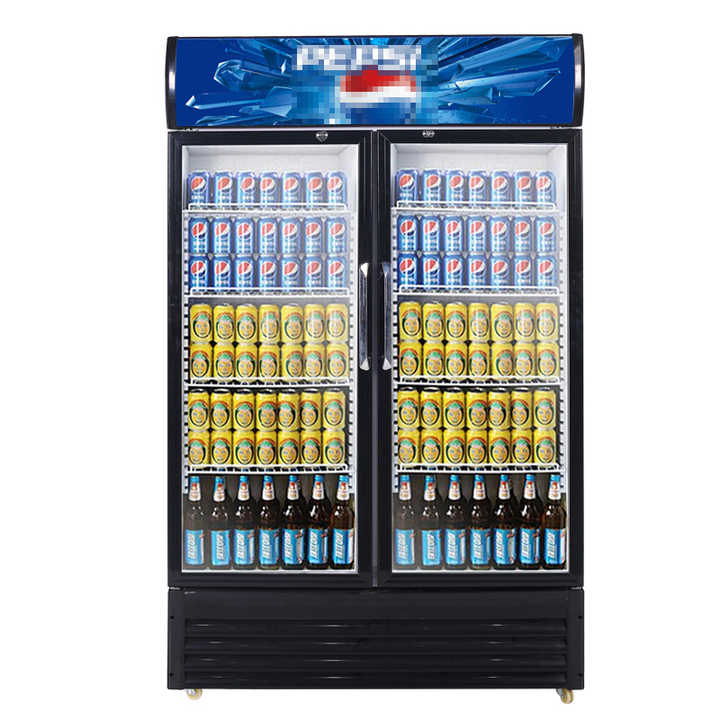 Custom Double 2 Doors Refrigerator Chiller Commercial Display Glass ...