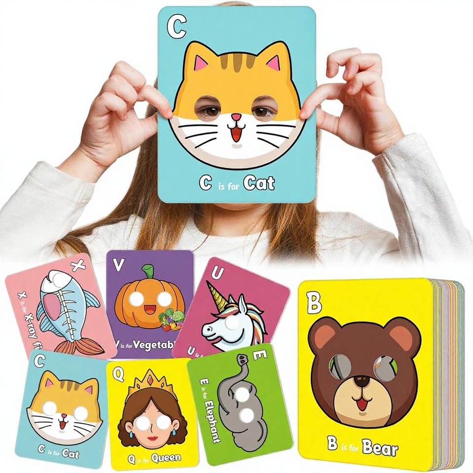 Alphabet Flash Cards Giant ABC Animal Flash Cards for Toddlers 3-5 26 ...