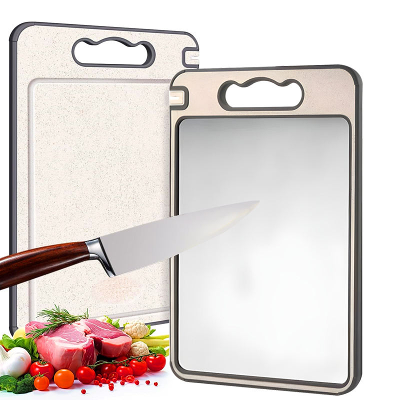 Wheat Straw Cutting Board with Metal 304 Stainless Steel