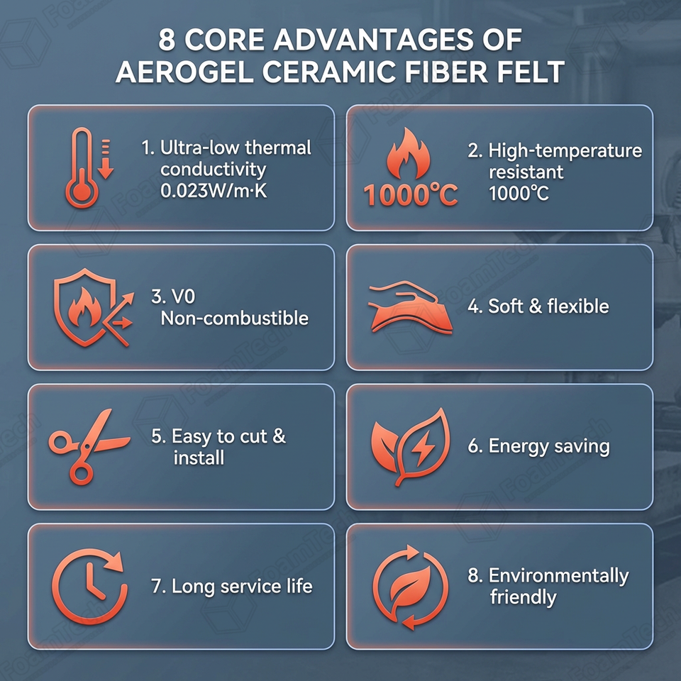 Ultra-Low Conductivity Aerogel Ceramic Fiber Felt for Metallurgical ...