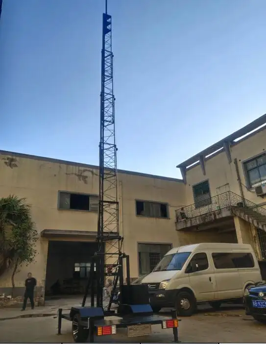 Mobile Steel Base Station Trailer - 25m Telecommunication Tower