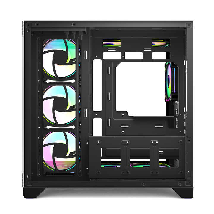 Full Tower Desktop with Lcd Side Glass White Pc Casing Cpu Cabinet Atx ...