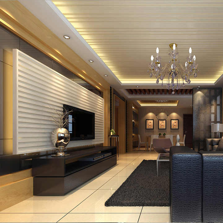 Waterproof Interlock PVC Wall Panel WPC with Wood Texture