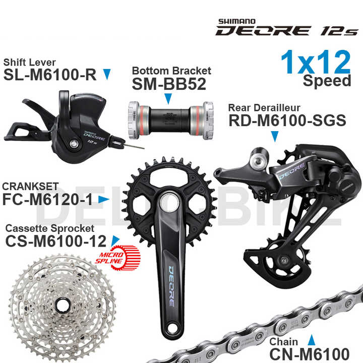 SHIMANO DEORE M6100 1x12-Speed Rear Derailleur & MTB Bike Parts