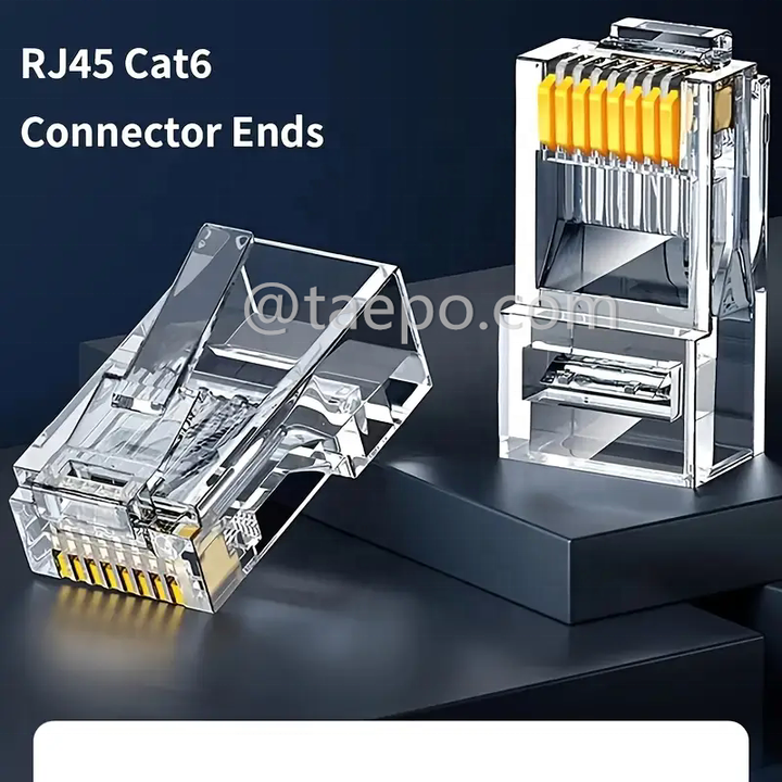 Crimp Modular Jack Rj45 Connector Plug Pass Through Design Gold Plate ...