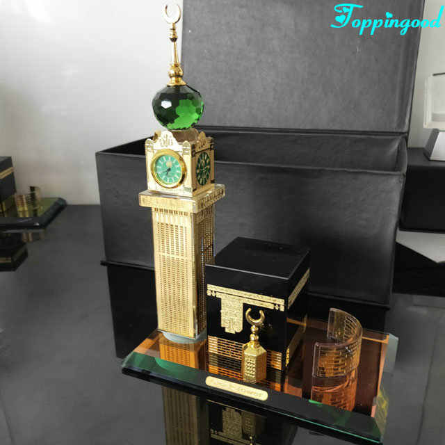 Clock Tower Crystal Islamic Kaaba Model for Religious Decoration