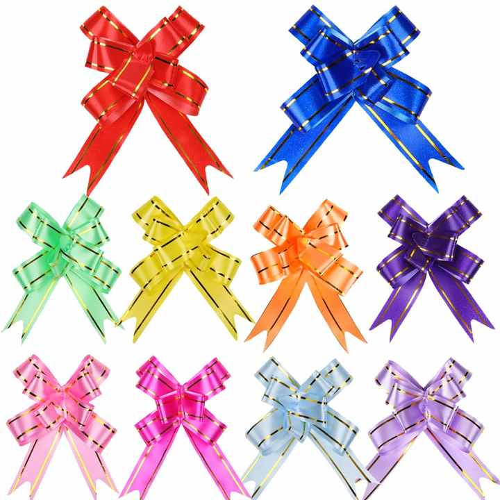 Custom Gold-edged Flower Shape PP Pull Bows Gift Wrapping Packing ...