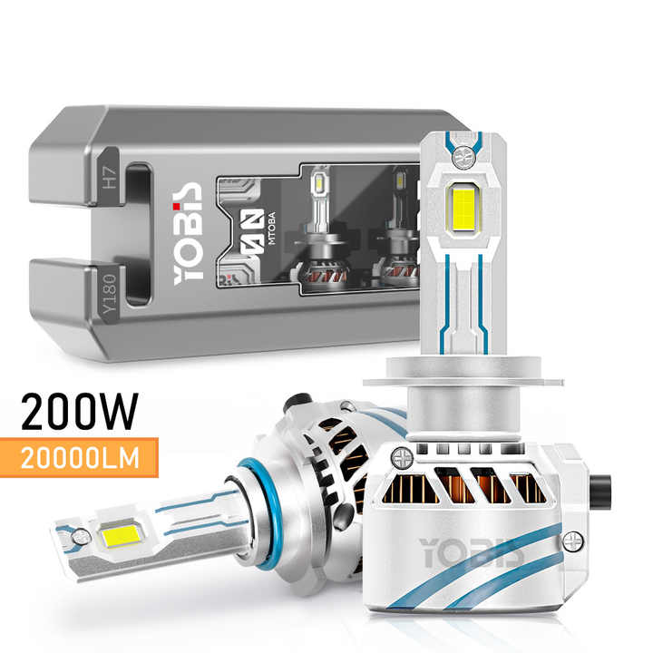 YOBIS Headlight Y180 High Power Car LED Light With Fans 100W H4 H7 for ...