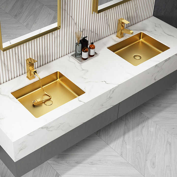 Stainless Steel Bathroom Sink and Countertop - Factory Direct