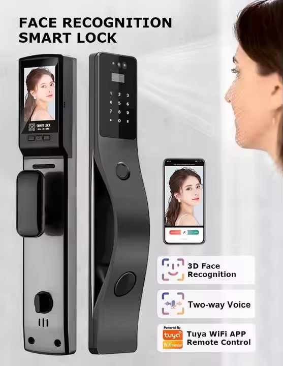 Glomarket Tuya 3D Face Recognition Fingerprint Smart Door Lock Automatic Electric Wifi Video ...