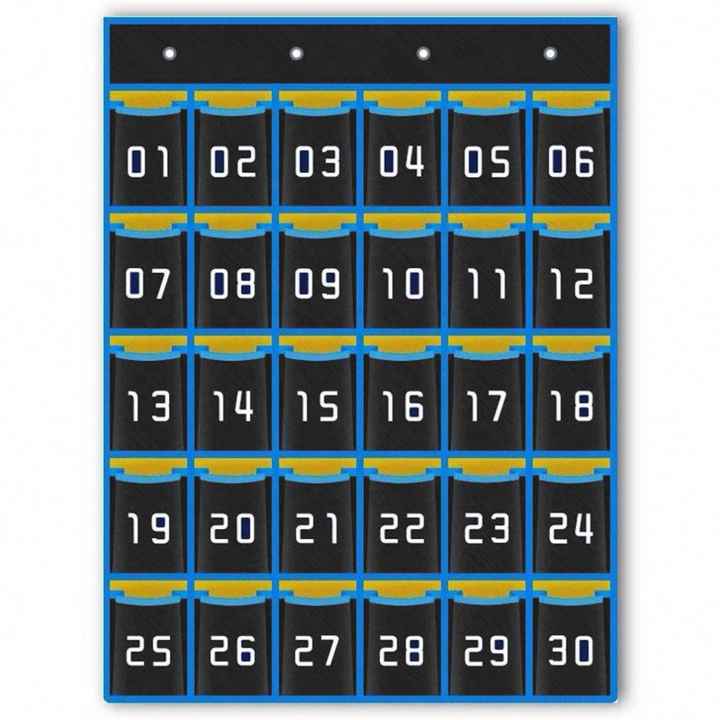 Numbered Classroom Pocket Chart for Cell Phones & Calculators