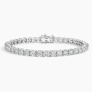 Diamond White Gold Bangle Bracelet - Lab Grown D Color