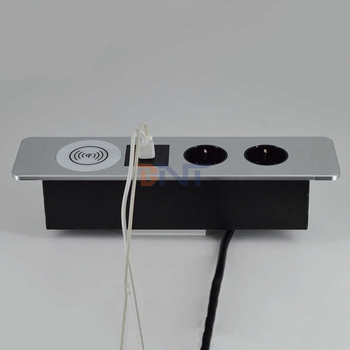 Under Desk Power Socket With EU Plug USB a C Ports and Wireless Charger ...