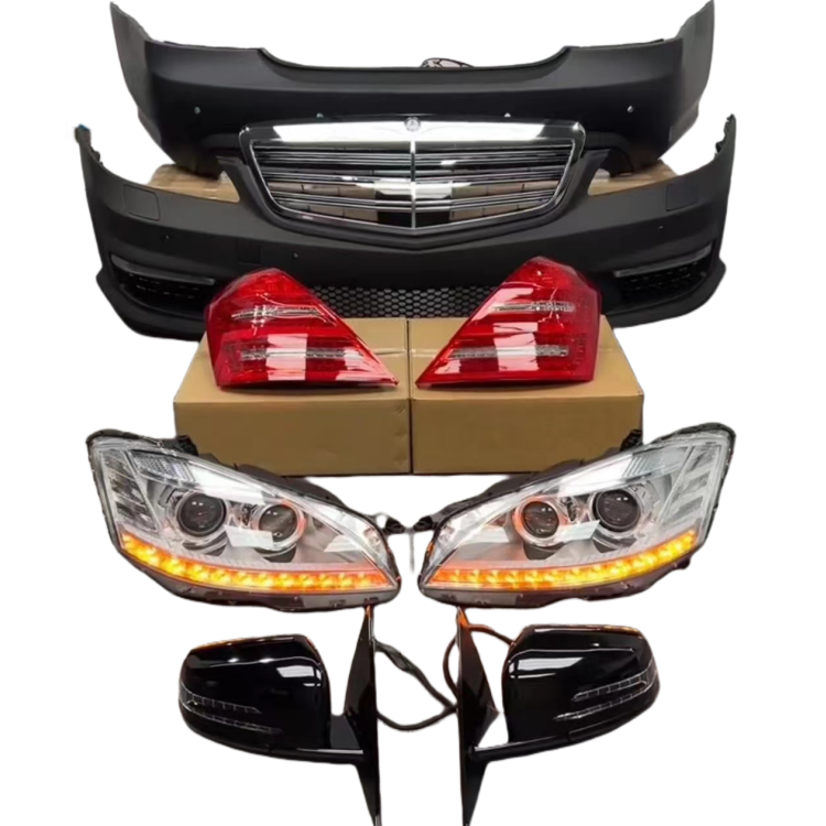 Fiberglass front and rear bumper for Mercedes Benz S-Class W221 S65 AMG ...