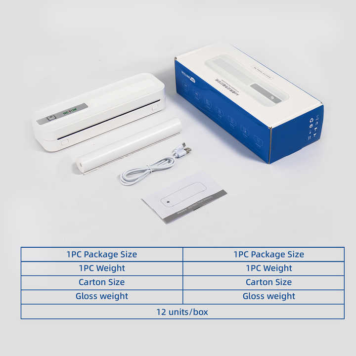 Small Size Rechargeable Inkless Documents A4 Wireless Portable Printer ...