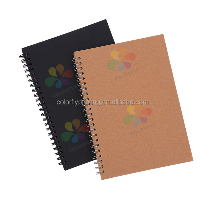 Quality A5 Size Spiral Bound Notebook Colorful Ruled Line Kraft Paper ...