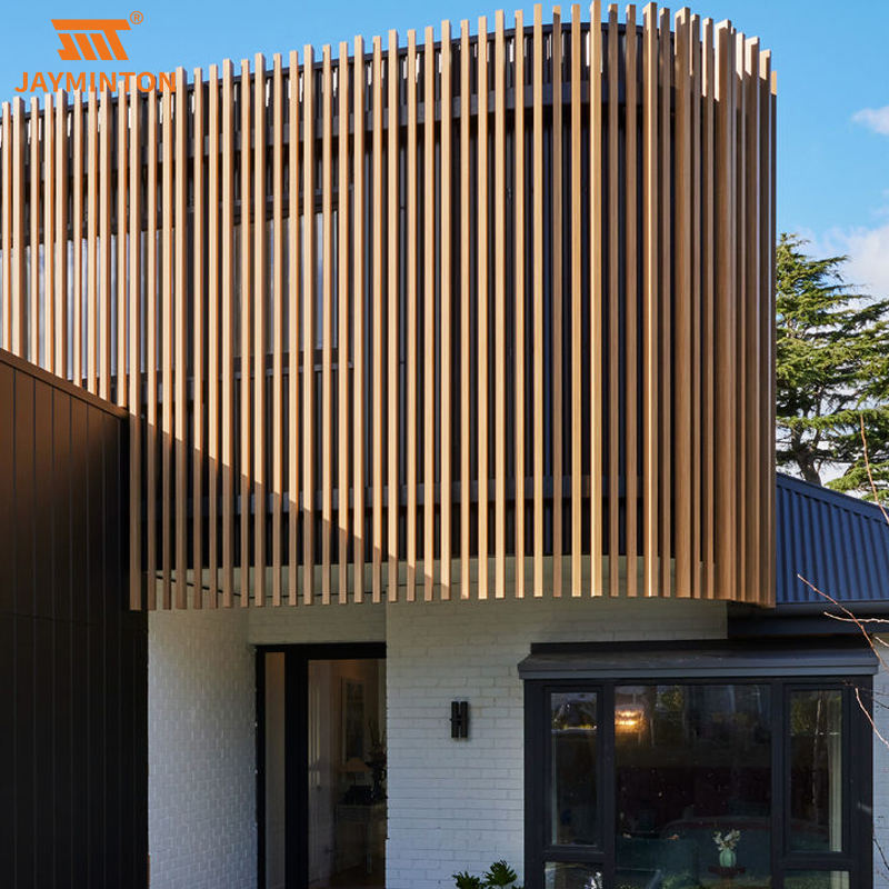 Two-Piece Aluminum Batten Strip Cladding with Wooden Look Waterproof ...