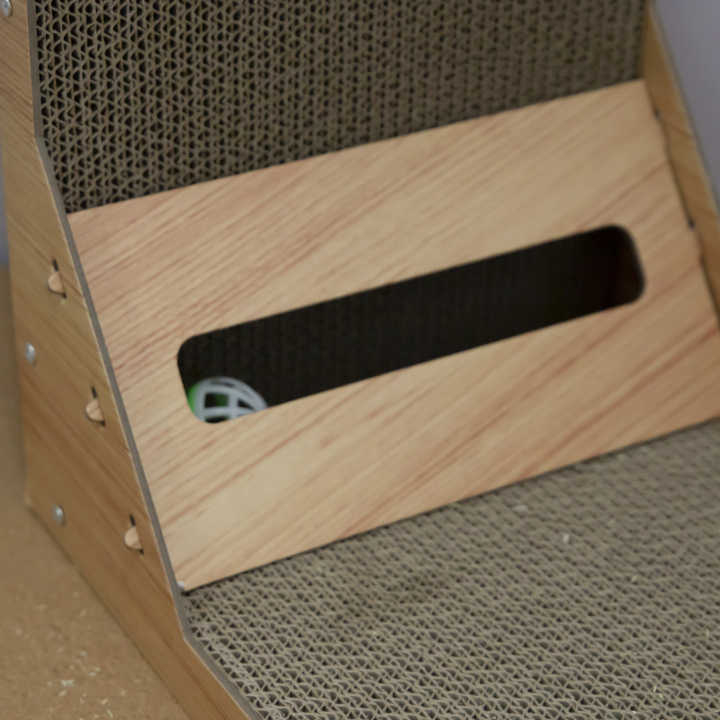 L-Shape Right Angle Cat Scratching Cardboard with Ball Cat Scratching ...
