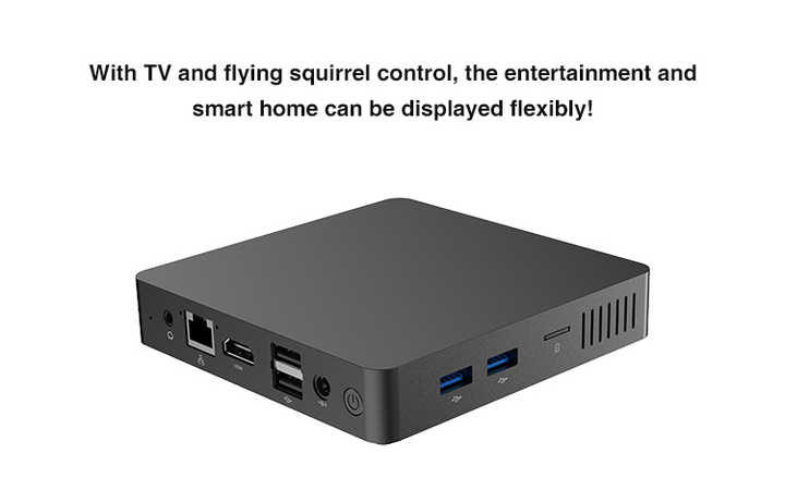 Mini PC Intel J3710 - Fanless, 8GB Memory, 128GB EMMC