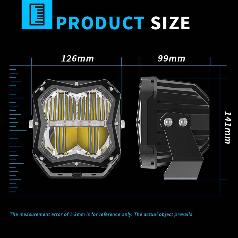 DXZ Amber Backlight LED Pods - High Brightness Driving Lights