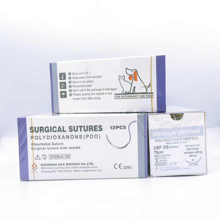 Hospital Surgery Absorbable Medical Sewing Sutures With Needle PGLA 910 ...