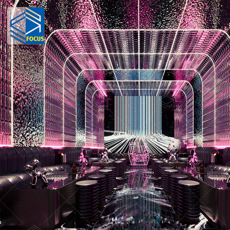 Customized Night Club Wallpaper Ceiling Lights 3D Screen Party Club ...