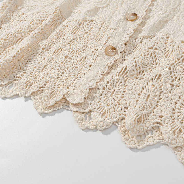 2 Colorway v Neck Button up Solid Color Floral Pattern Long Sleeve ...