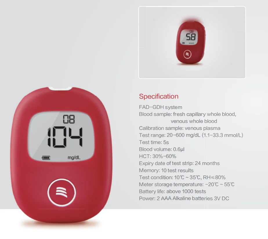 Sinocare Normal Glucose Level in Glucometer Sugar test Machine at Home ...