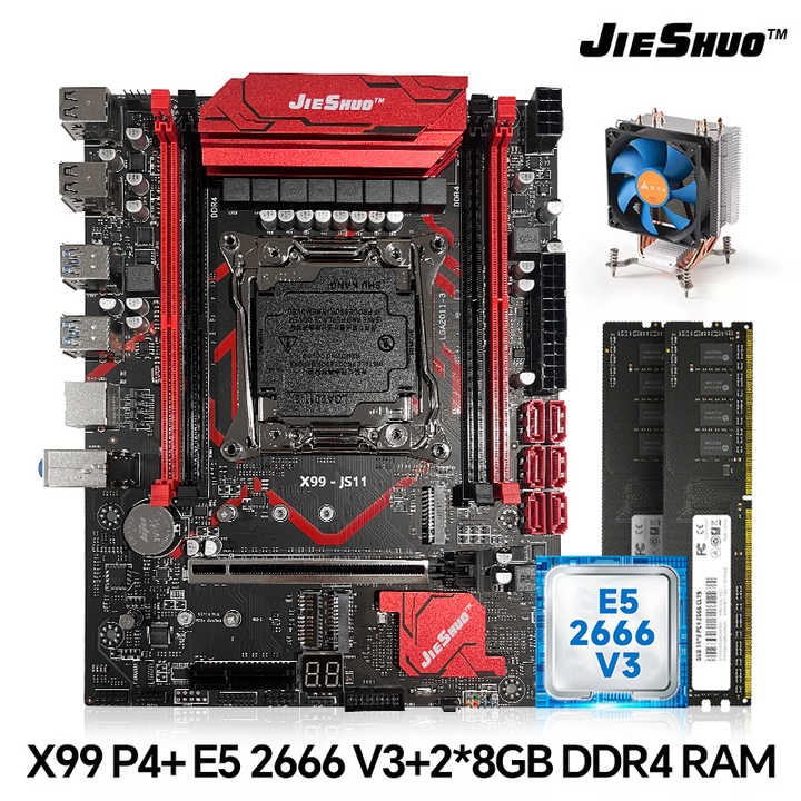 JIESHUO X99 LGA 2011-V3 Micro ATX Motherboard for Desktop PC