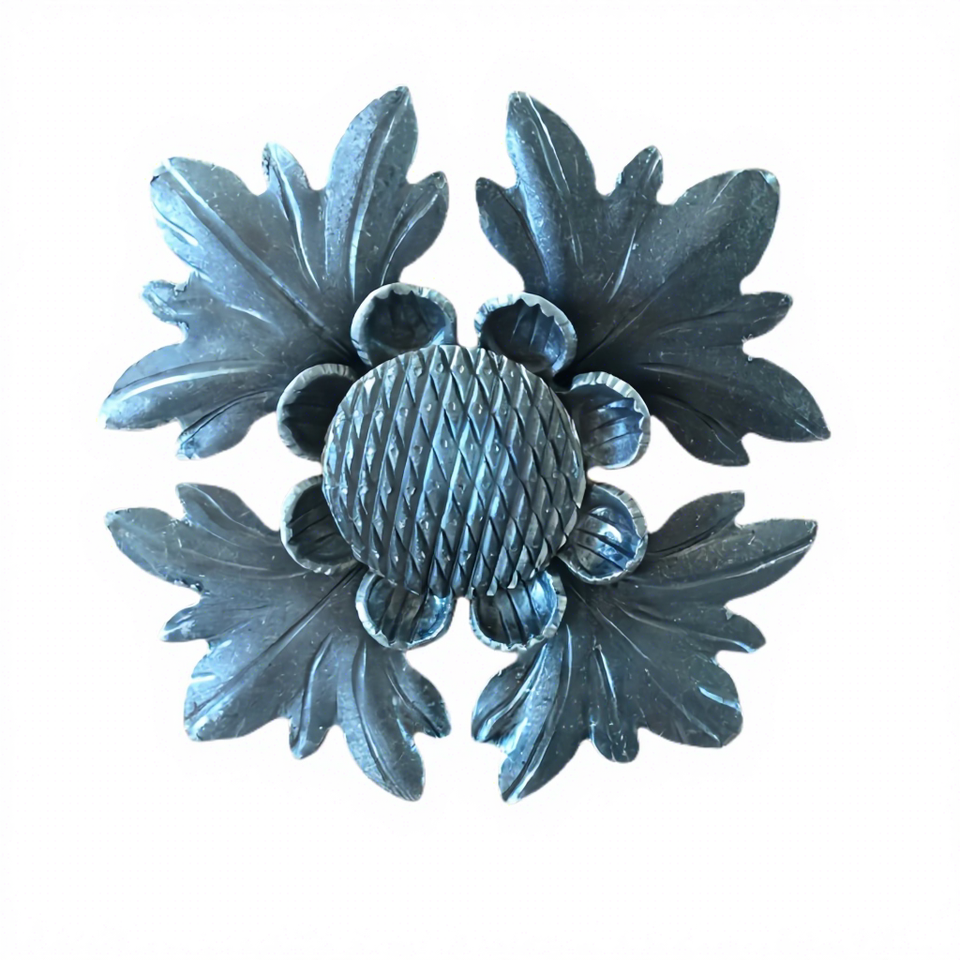 Hand Forged Wrought Iron Flowers and Leaves Intricate Design Durable ...